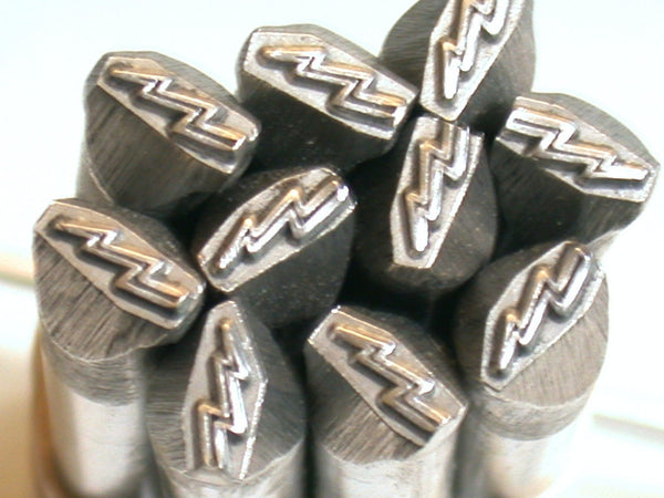 Lightening Bolt 5x2.5mm design stamp for charm making and silver stamp ...
