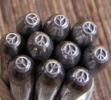 Mini Peace sign, steel stamp, USA made, 3mm size, metal stamping – Romazone