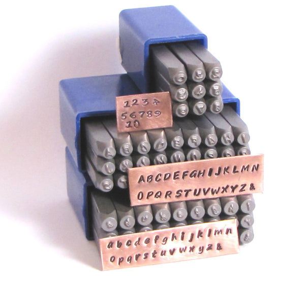 Hand Print font stamps, 2 mm upper lower cases, Steel letter numbers s ...