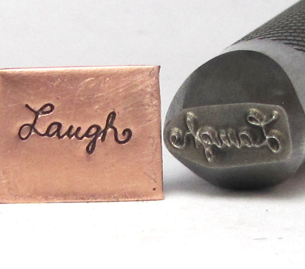 Cursive Laugh 1/2 shank design stamp professional grade for stainless ...