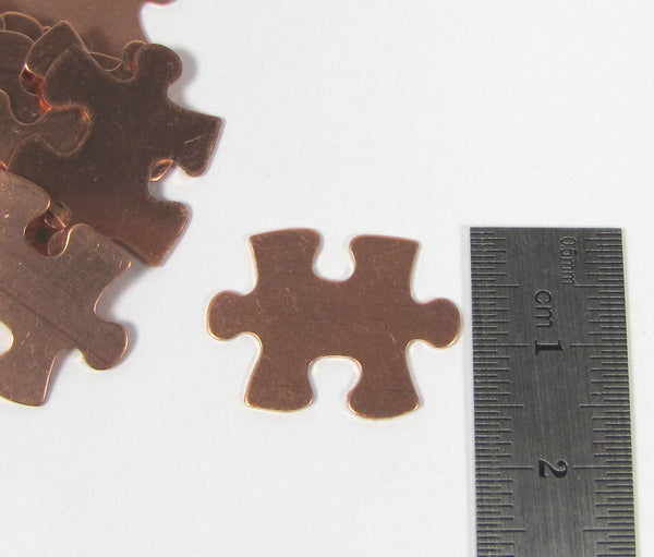 Copper Puzzle Blank, puzzle piece, 22 gauge copper, 20mm x 16mm, 15 pa ...