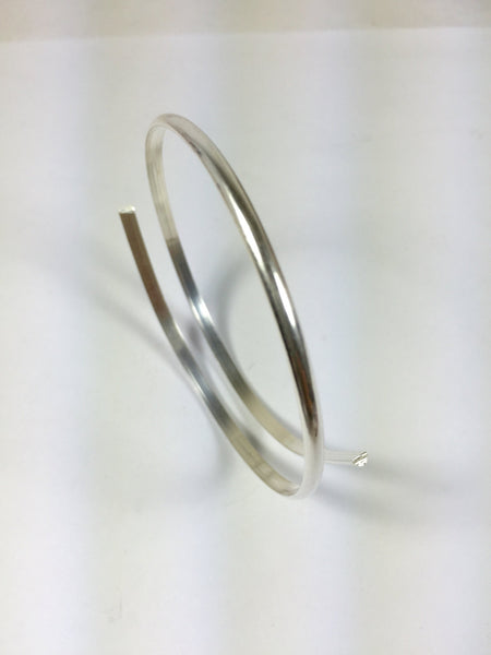 half Round sterling wire, sold by 1 foot, heavy 6 gauge size, solid wi ...