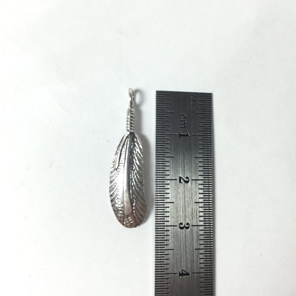 Round tip feather, sterling feather, tribal feather, silver feathers ...